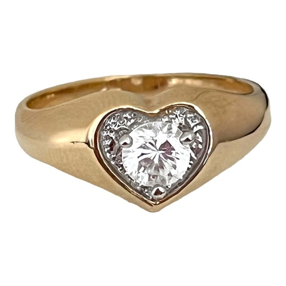 Vintage | Jewelry | New Vintage Ring Heart Shaped Cubic Zirconia 4kt ...
